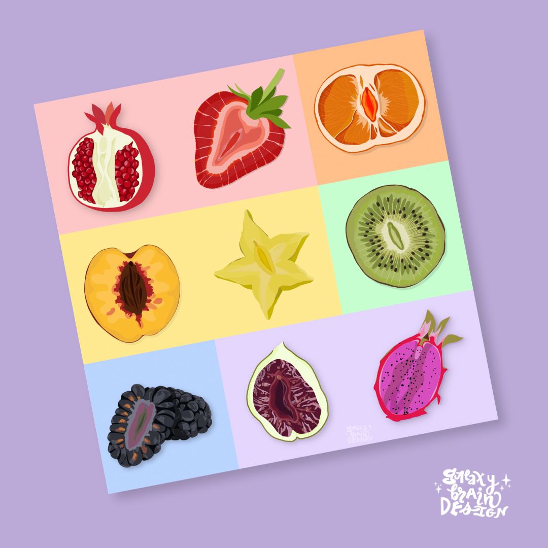 Fruit Juice Print – Galaxy Brain Design